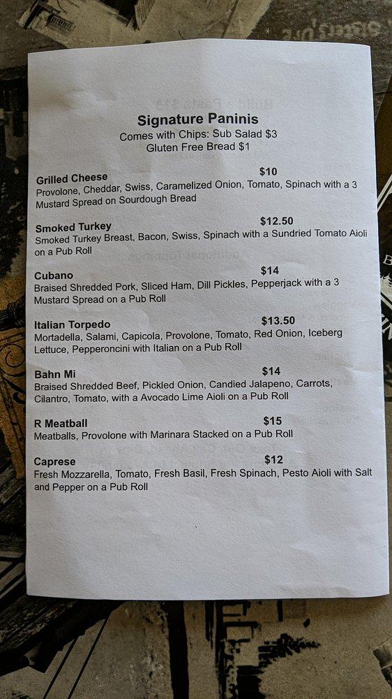Menu at R Spot Takeout and Eatery restaurant, Sisters