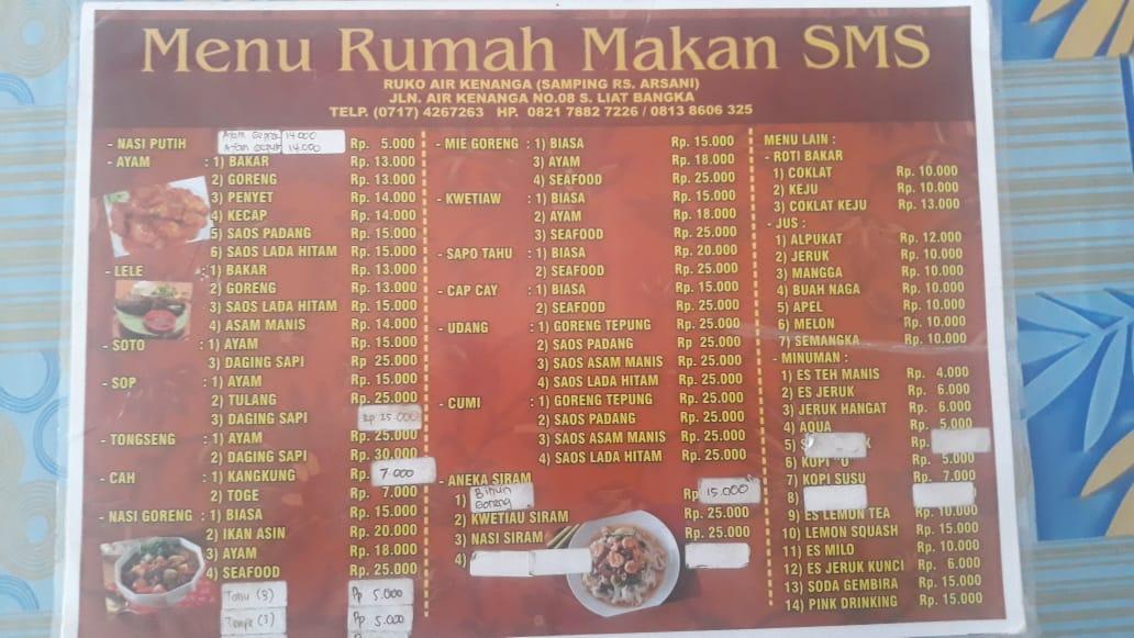 Carta de Resto Sedap Murah Sehat, Sungai Liat