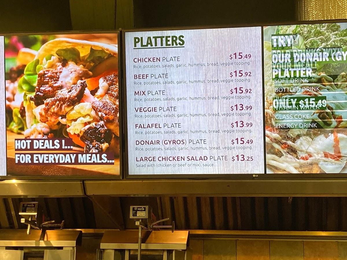 Carta del restaurante Shawarma Prince, Ottawa, 484 Hazeldean Rd