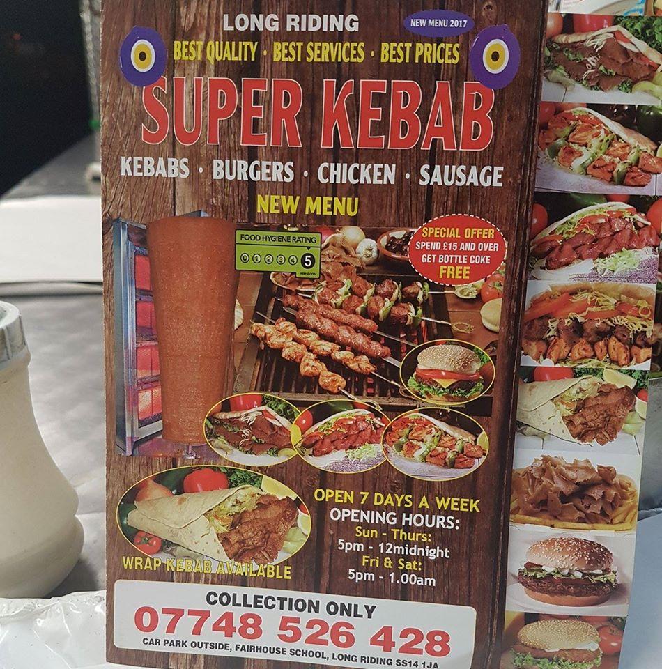Menu at Super Kebab long riding restaurant, Basildon