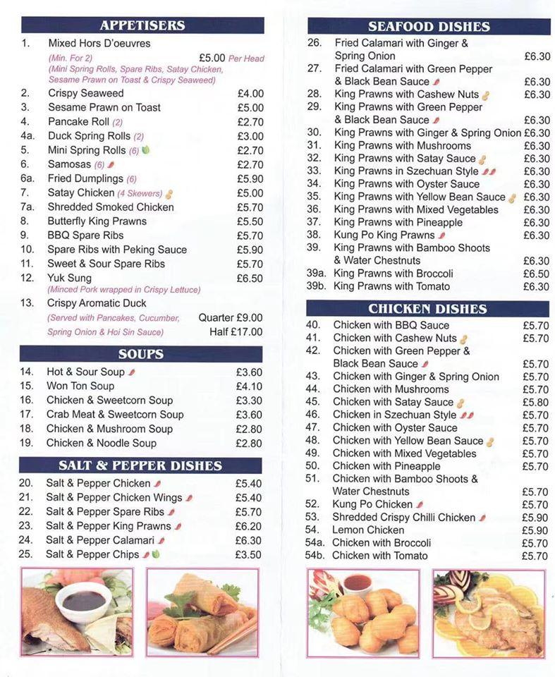 Menu at New Golden Bamboo fast food, Wellesbourne