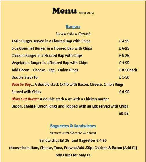 Menu at The Centurion pub & bar, Caister-on-Sea