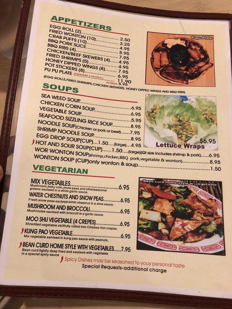 Menu at Big Heng restaurant, Peoria