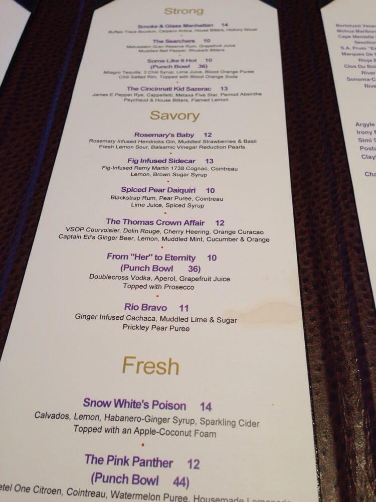 Menu at Glass Lounge at the Hyatt Place pub & bar, Portland