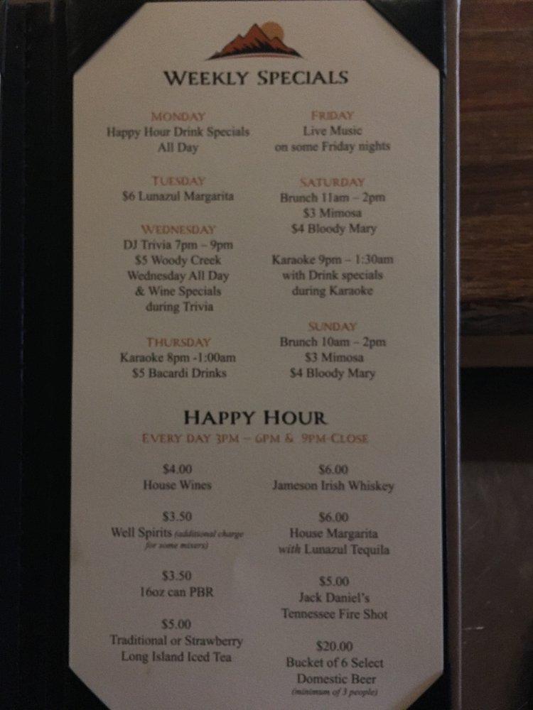 Menu at Hideaway Bar & Grill, Castle Rock