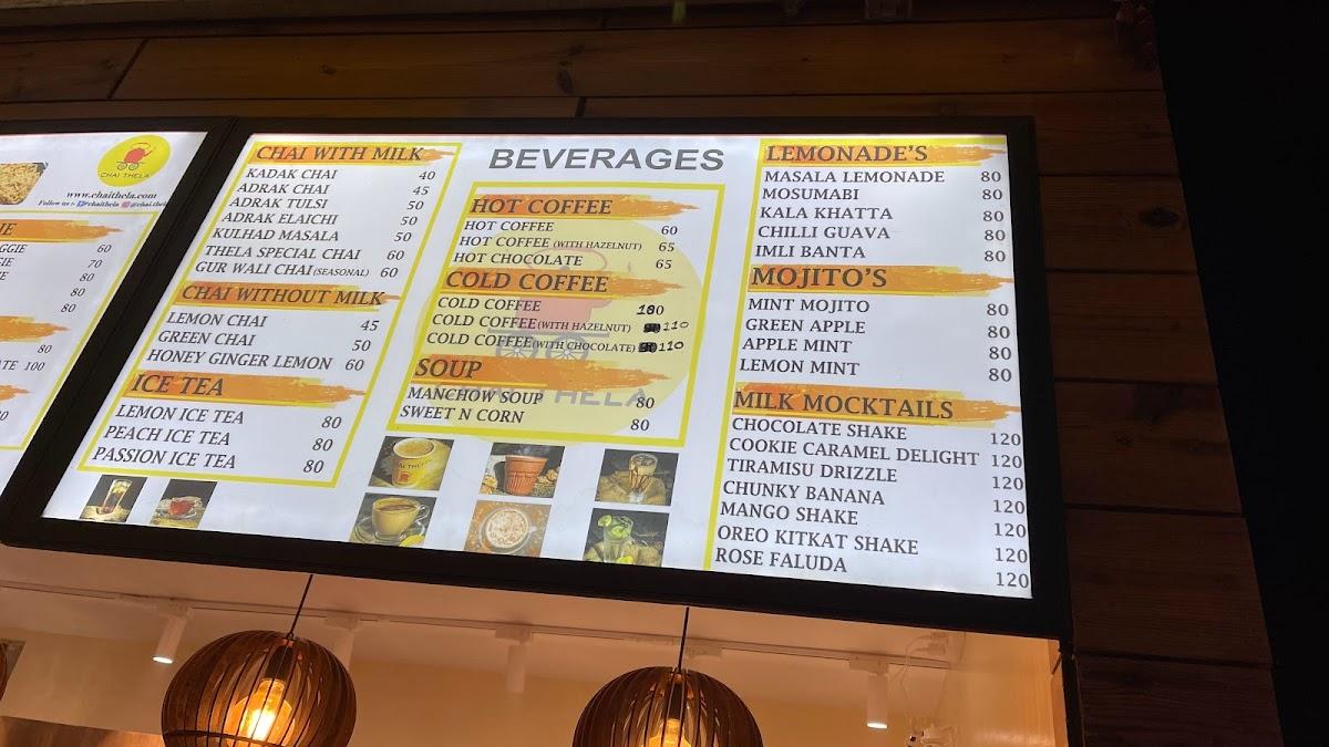 Menu at Chai Thela, Gajraula