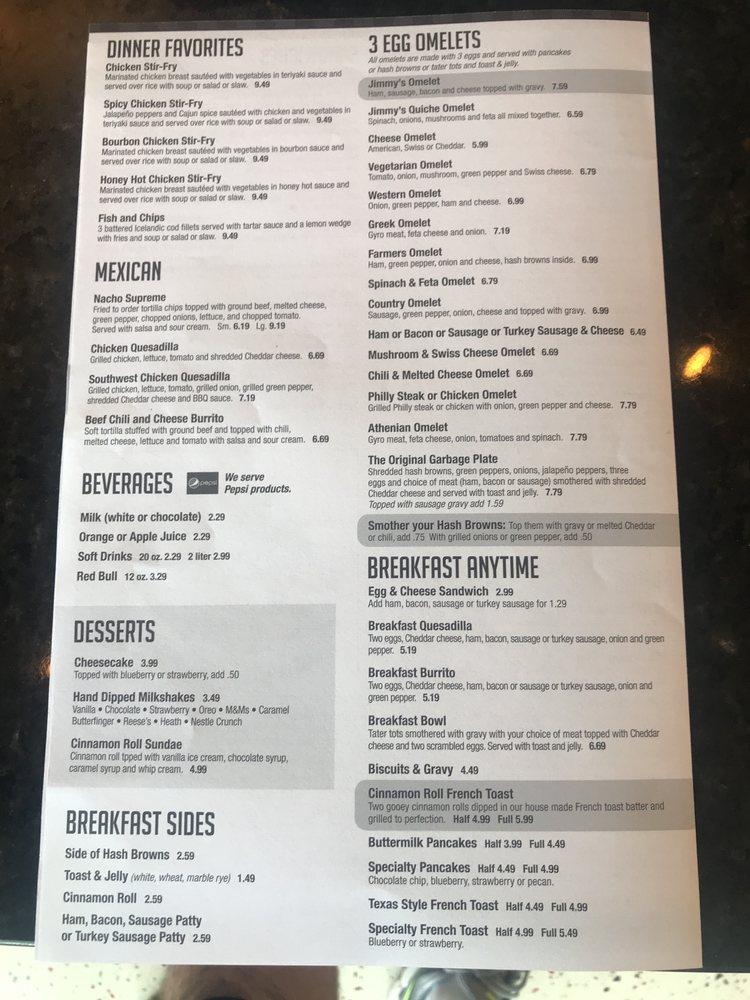 Menu at Jimmy’s Coney Grill restaurant, Saint Clair Shores