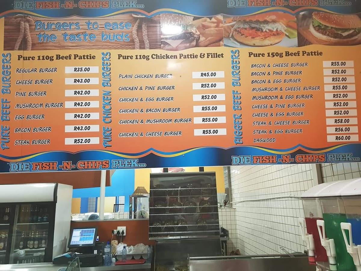 Menu at Die Fish & Chips Plek restaurant, Pretoria
