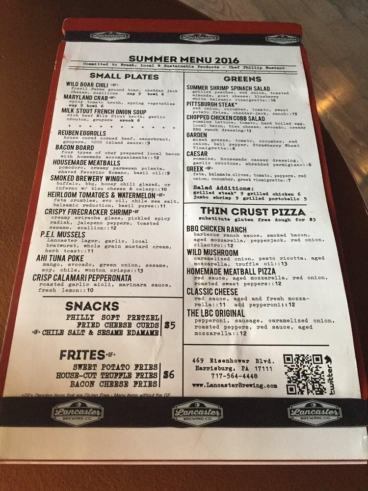 Menu at Lancaster Brewing Company - Harrisburg restaurant, Harrisburg
