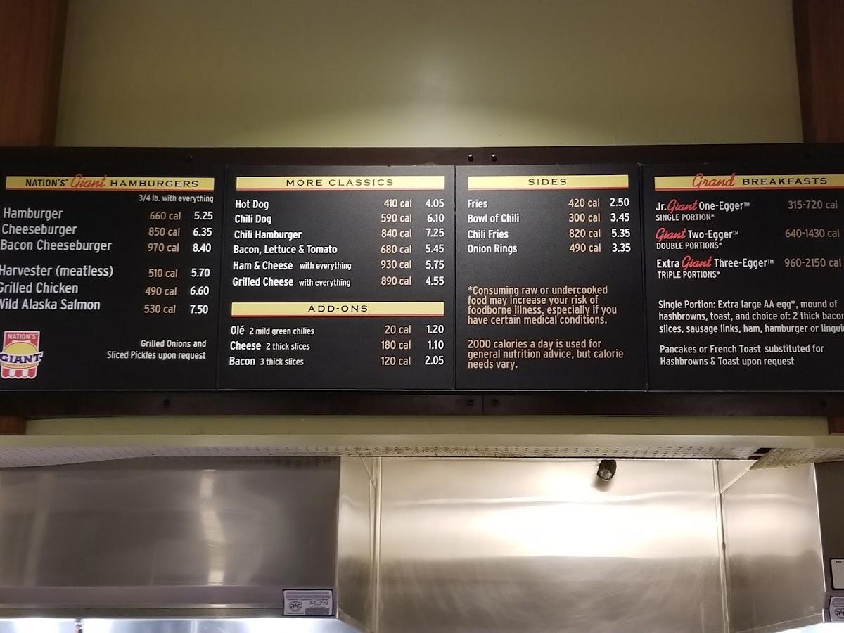 Menu at Nation's Giant Hamburgers & Great Pies desserts, Berkeley