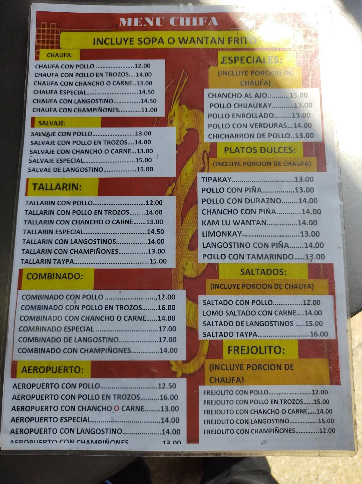 Carta del restaurante Super Mostrito, Surquillo