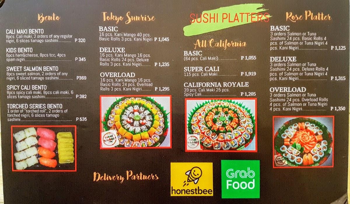 Menu at Sushi Bangs! Double Dragon Plaza Pasay Branch, Pasay