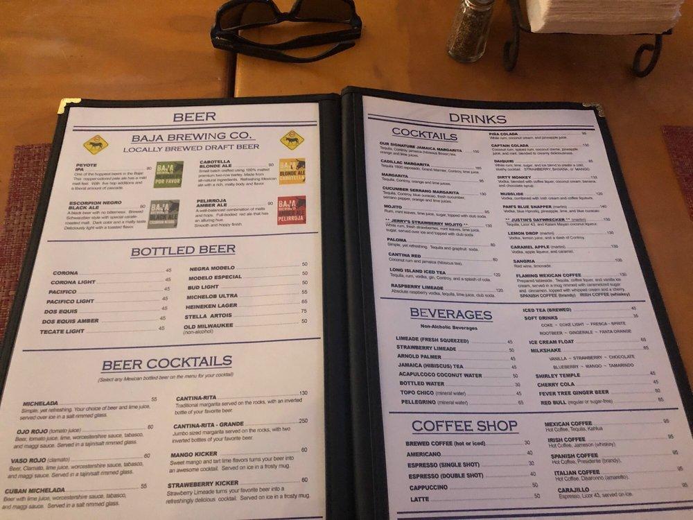 Menu at Cabo Cantina Sports Bar Restaurant, Cabo San Lucas