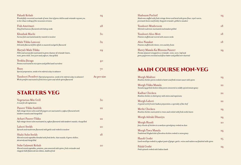 Menu at Dabbawala Restaurant, Dubai, Titanic Building