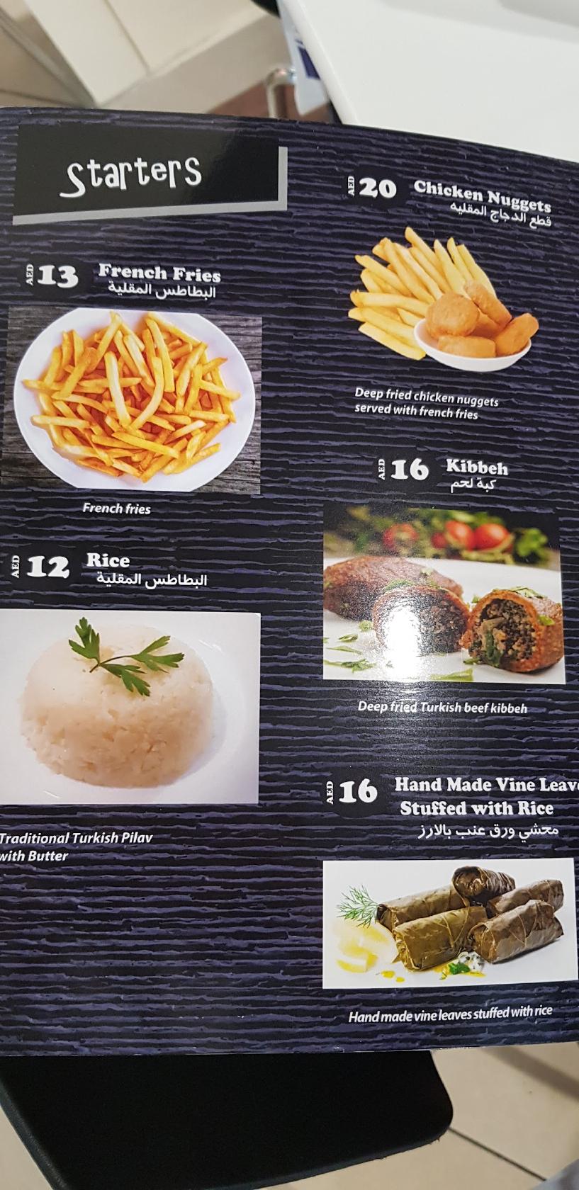 Menu at Gran Bazaar جراند بازار restaurant, Dubai