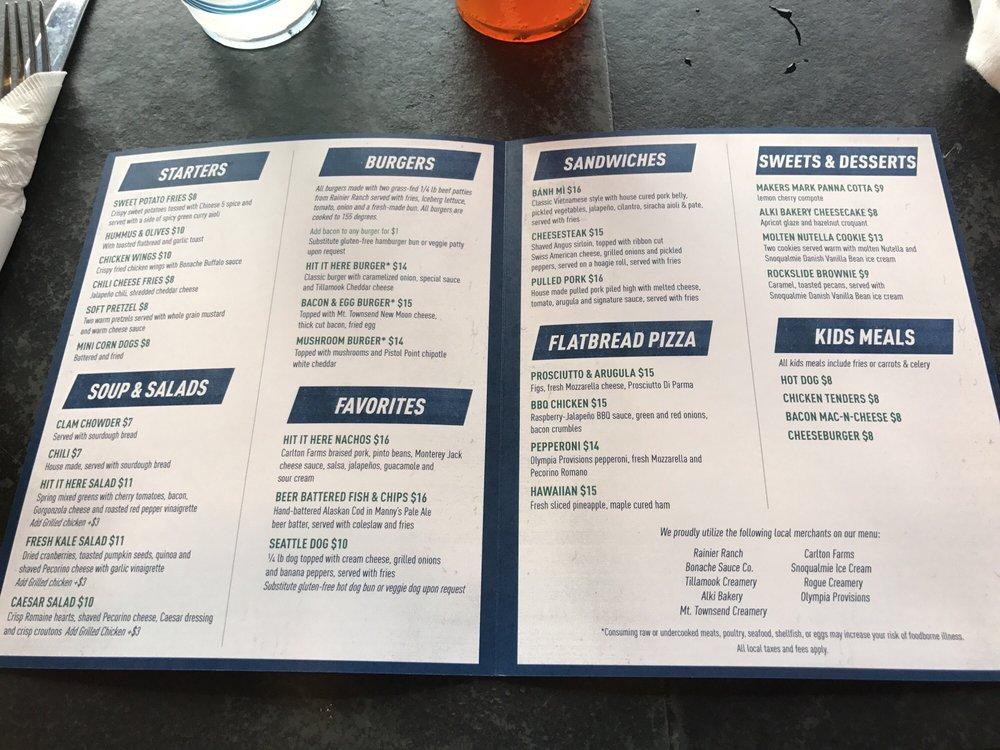 Menu at Hit it Here Cafe, Seattle