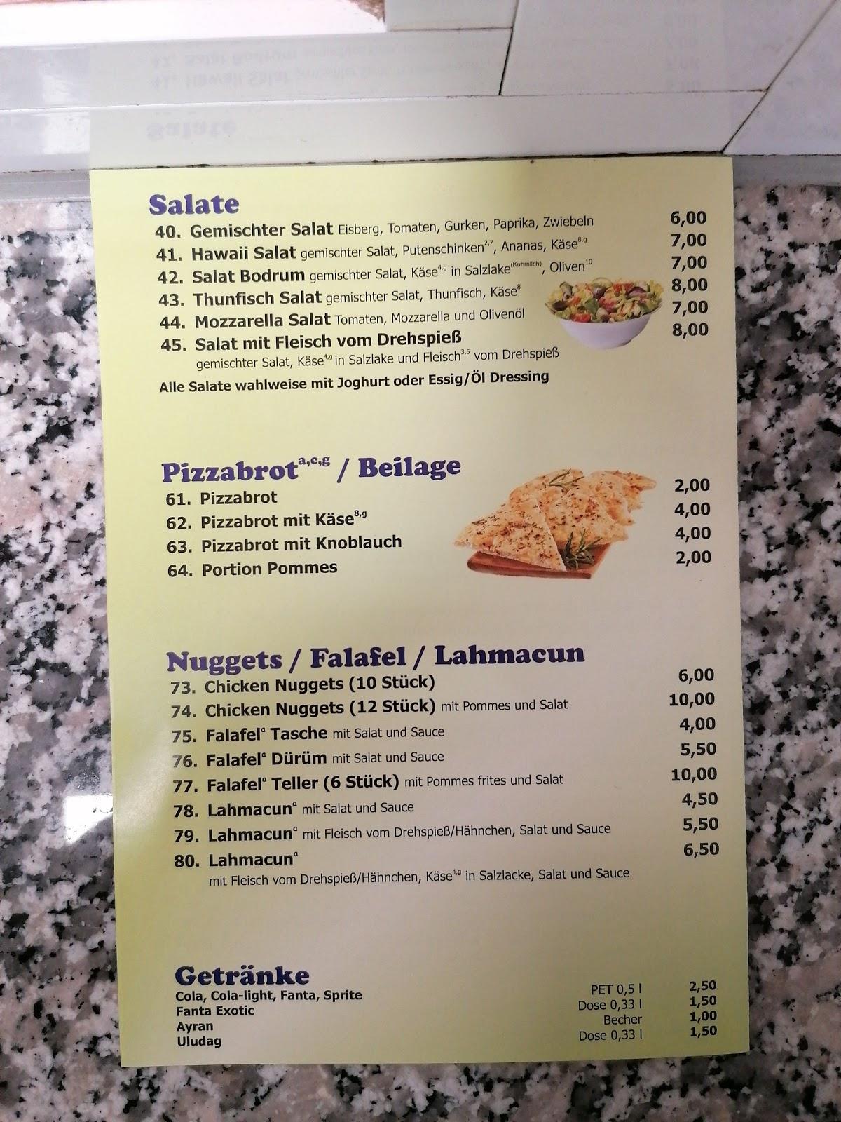 Menu at Imbiss Bodrum pub & bar, Duderstadt