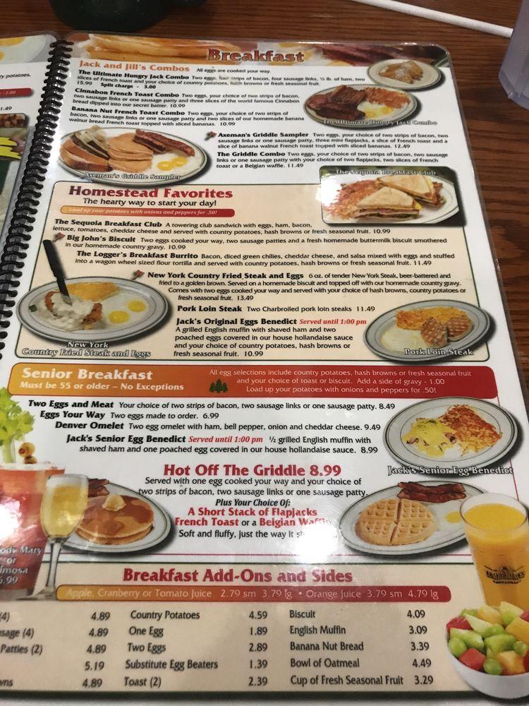 Menu at Lumberjack's Restaurant, Willits