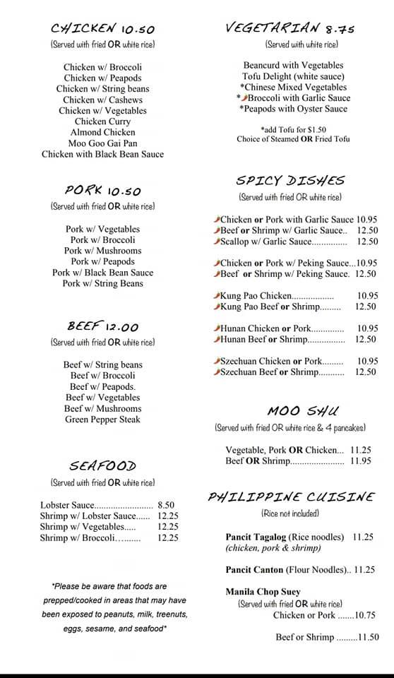 Menu at Golden Wok Chinese Restaurant, Waldoboro, 25 Washington Rd