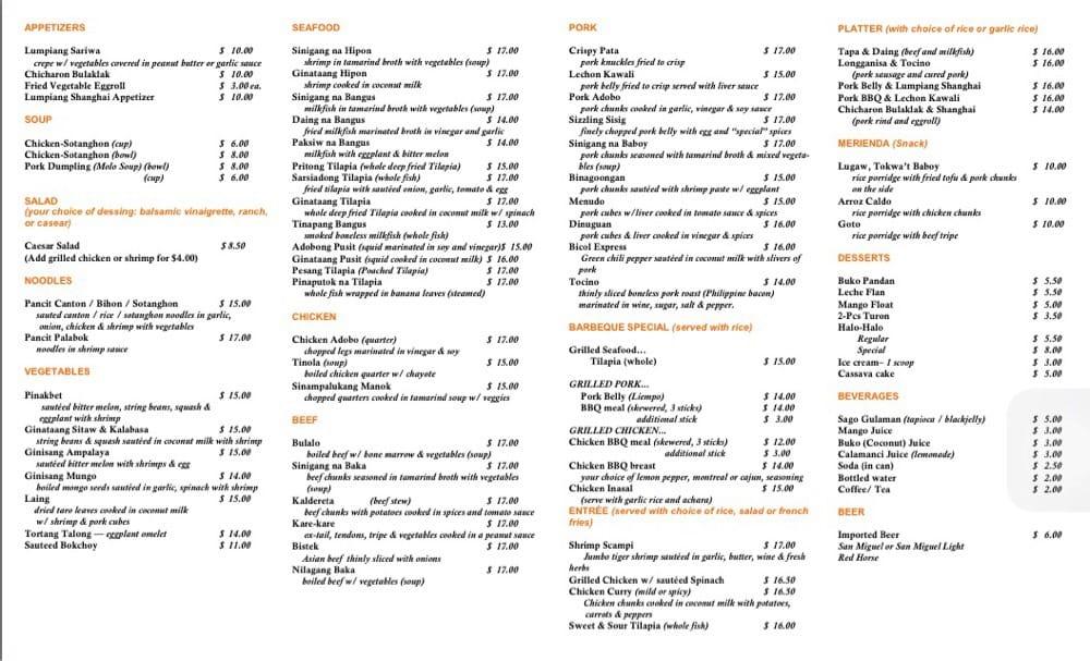 Menu at Grill 21 restaurant, New York City, 346 E 21st St