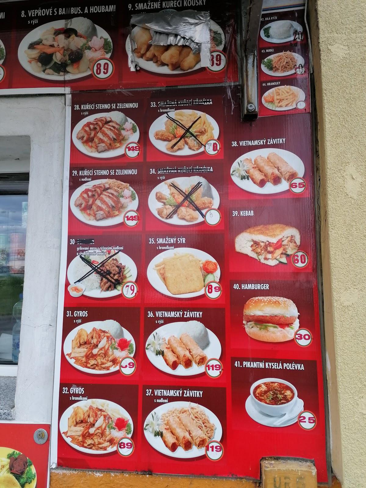 Menu at Kebab restaurant, Czech Republic