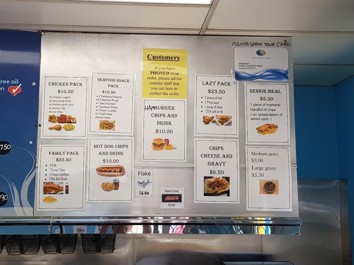 Menu at Mediterranean Fish & Burger Bar, Pimlico