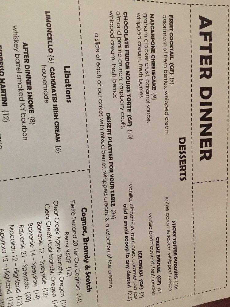 Menu at The Blue Ox restaurant, Lynn, 191 Oxford St