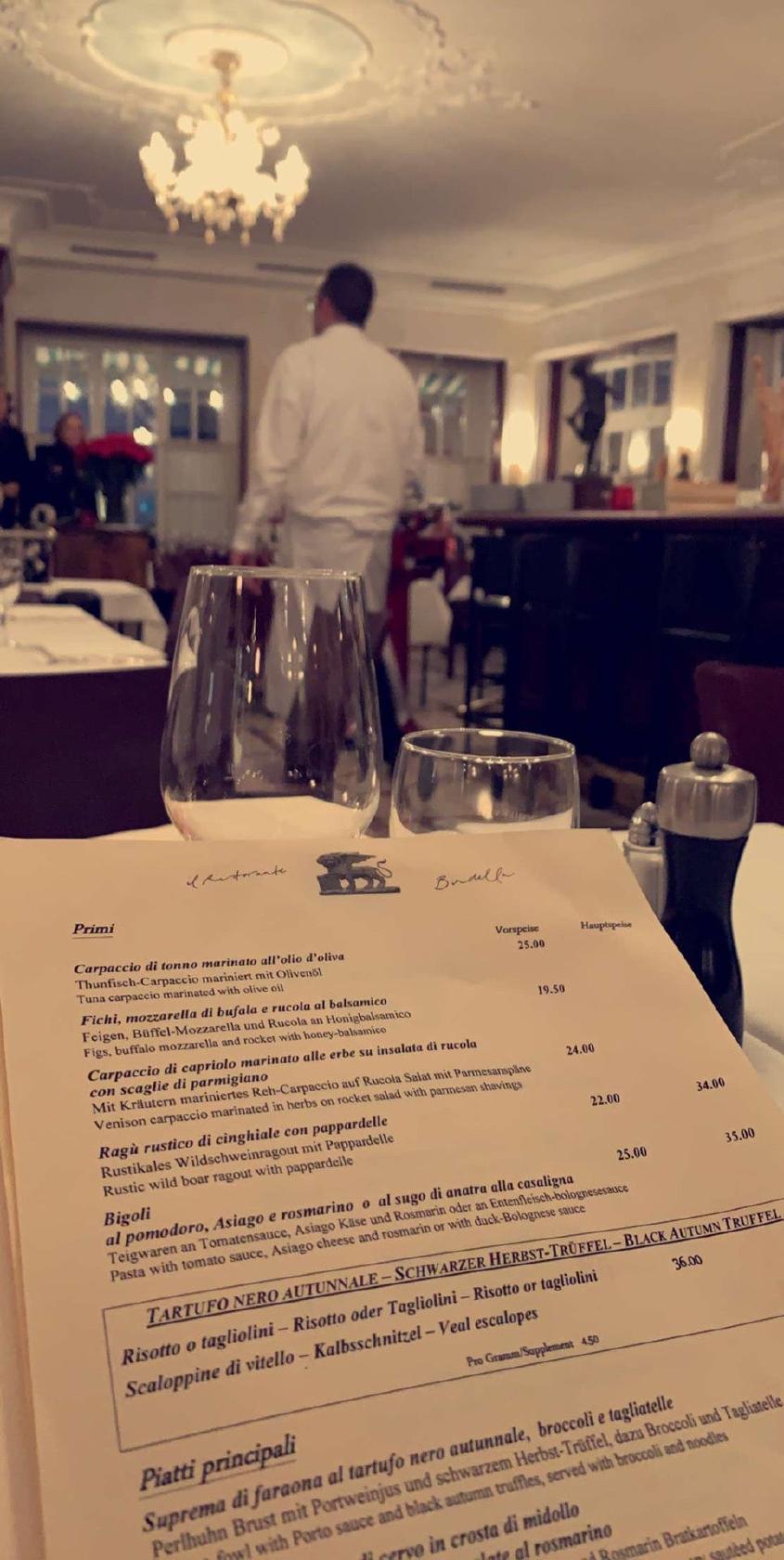 Speisekarte von Ristorante Bindella, Zürich, In Gassen 6