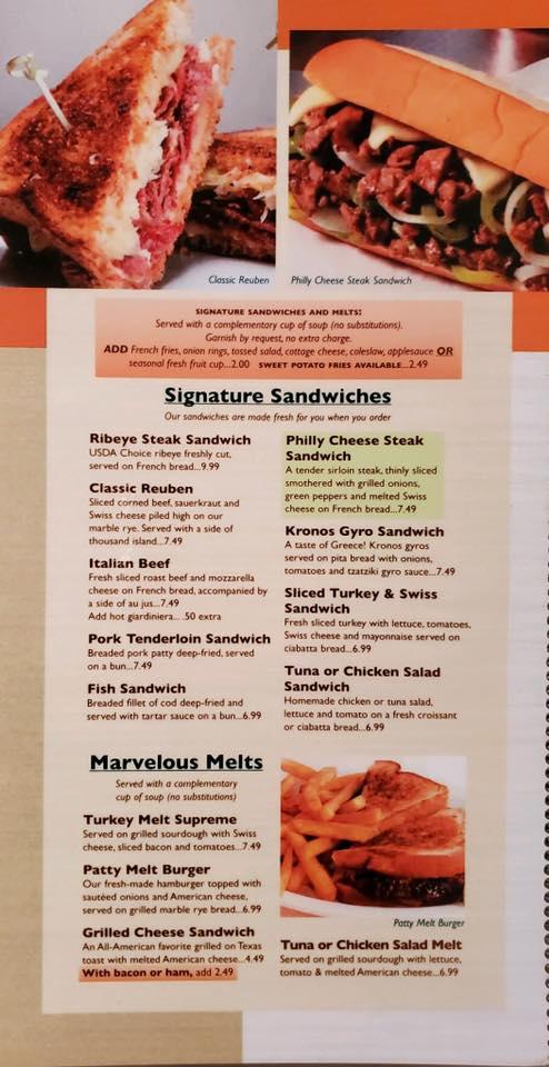 Menu at Jack's Cafe, Tremont, 130 Lake St