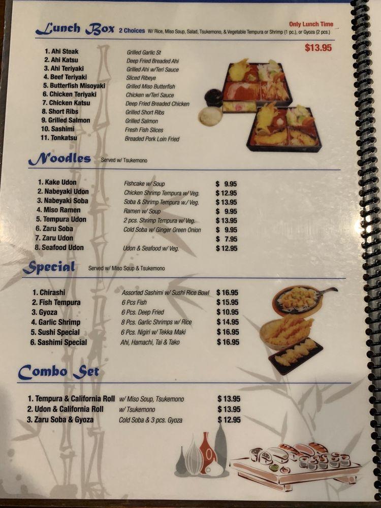 Menu at Kikuya Restaurant, Honolulu, 1315 N King St