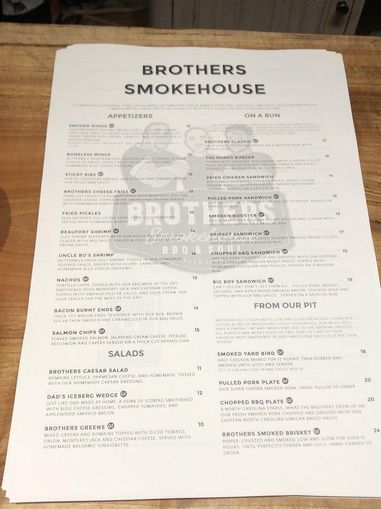Menu at Brothers Smokehouse BBQ & Soul, Ramsey, 900 Route 17 N