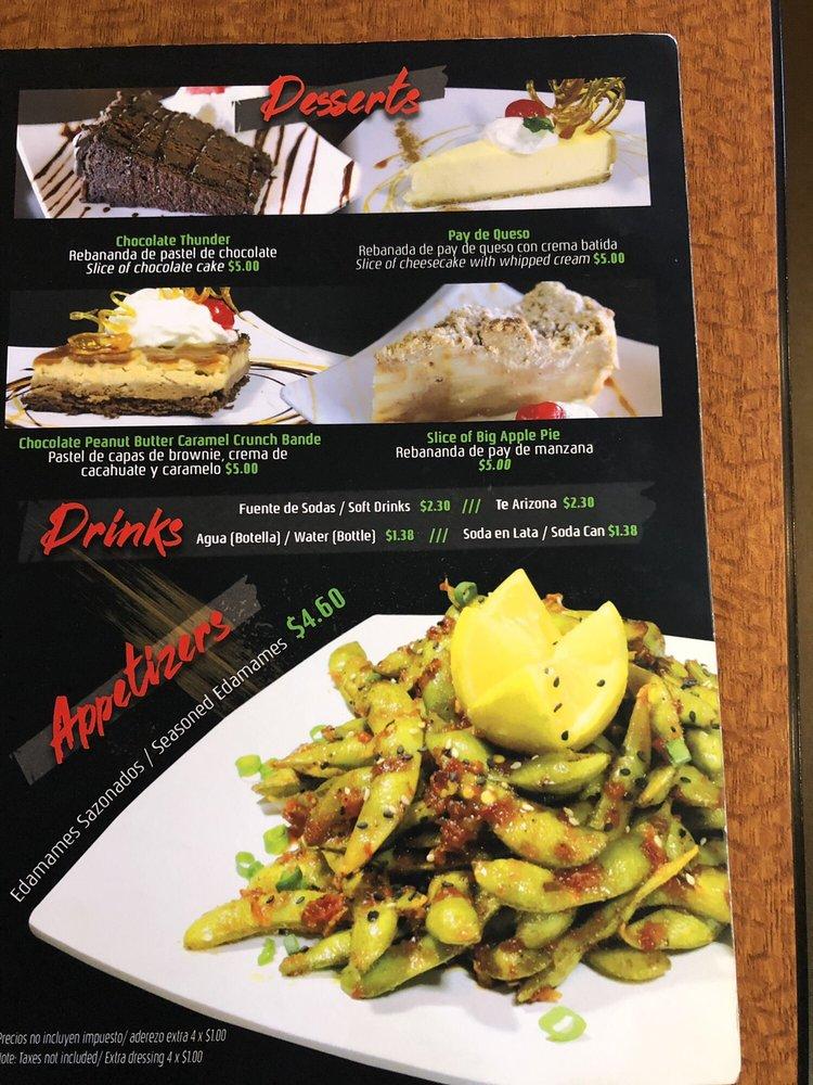 Menu at Sushi Sonora restaurant, Phoenix, W McDowell Rd