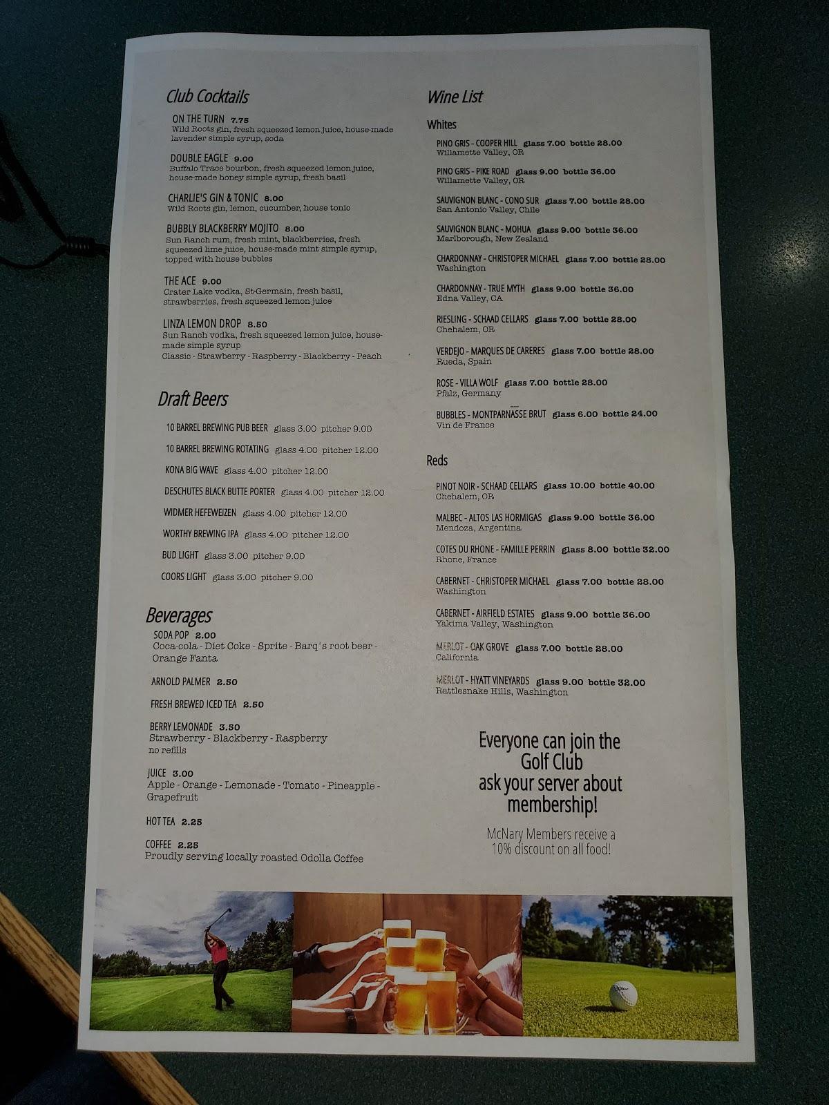 Menu at The View Restaurant & Lounge, Keizer