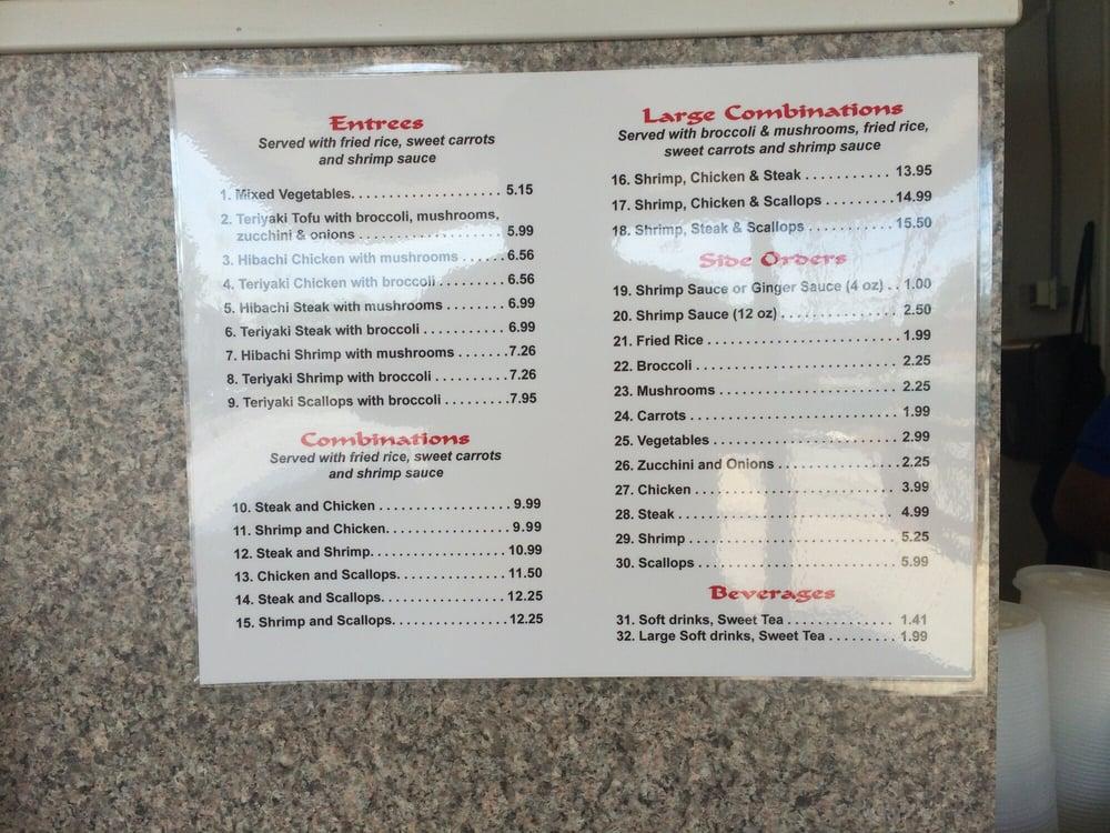 Menu at Hoshi Express Japanese Grill restaurant, Shelby
