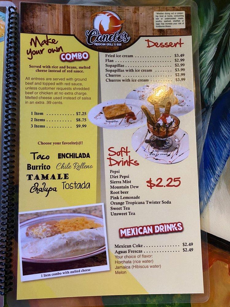 Menu at Canelo's Mexican Grill and Bar, Clinton