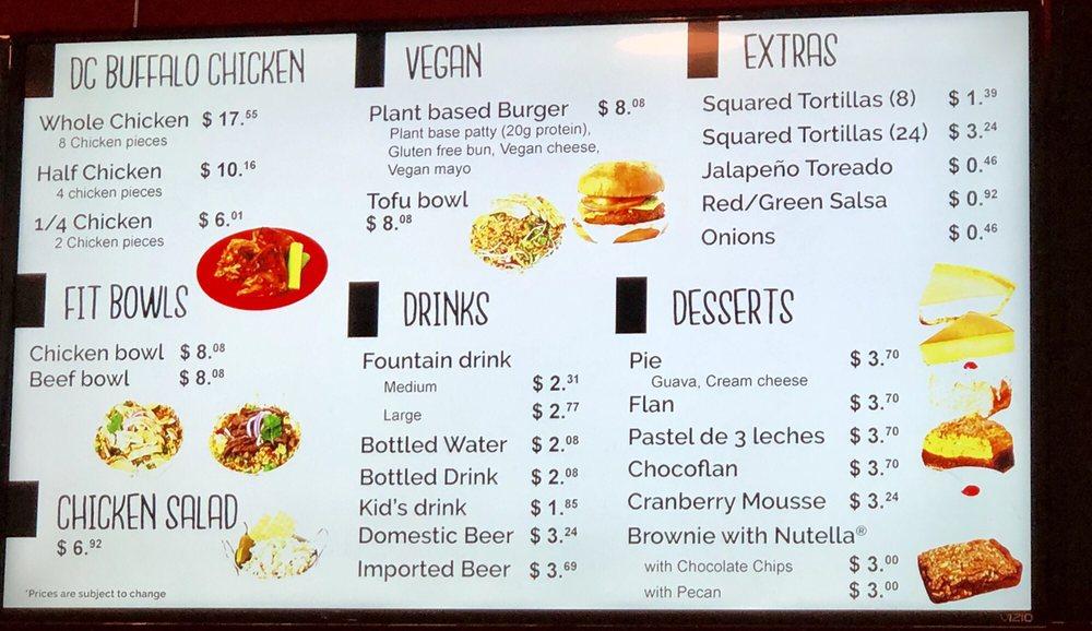 Menu at Don Carbón restaurant, El Paso, N Zaragoza Rd building a