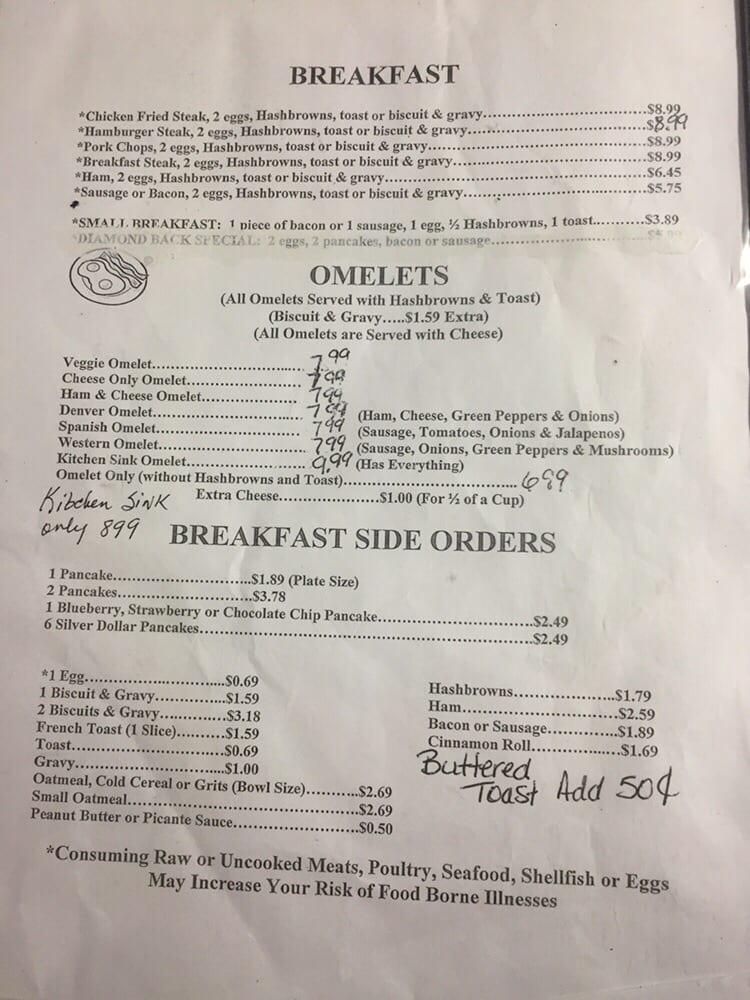 Menu at HI-De-Ho Cafe, Watonga, OK-33