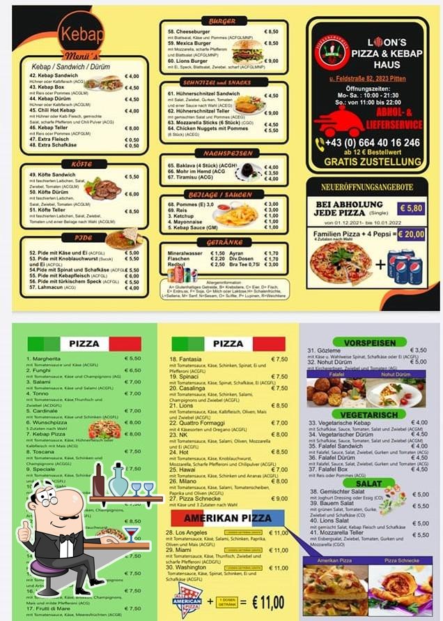 Lion´s Pizza & Kebab Haus, Pitten - Speisekarte, Preise und Bewertungen