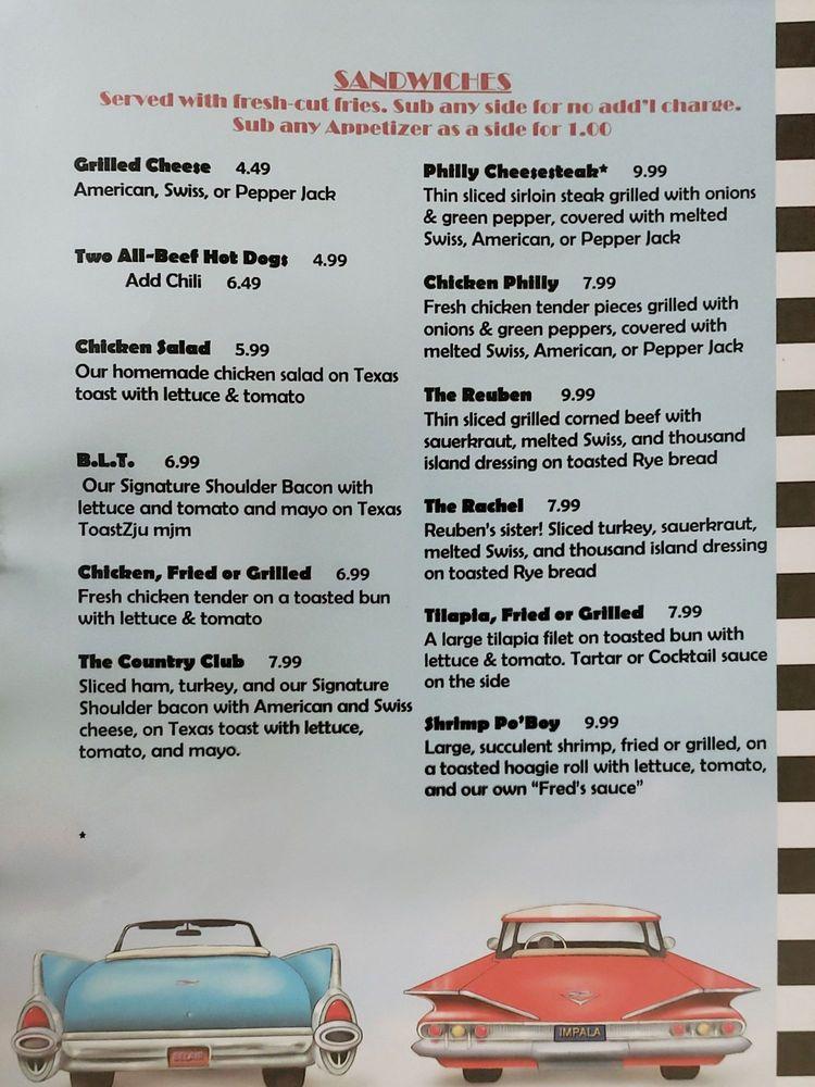 Menu at Our Place Diner restaurant, Fayetteville, 5 W Prospect Rd