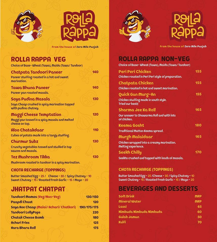 Menu at Rolla Rappa, Bengaluru, 79