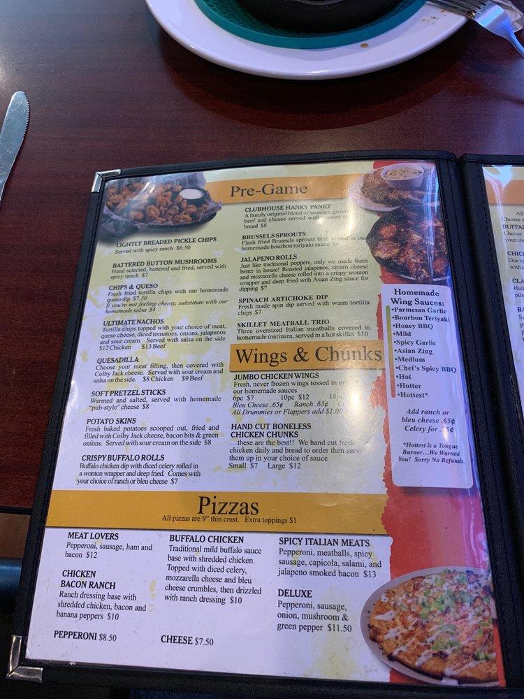 Menu at The Clubhouse Sports Grille, Monroe, 250 N Main St