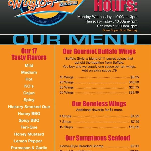 Menu at Wing Supreme OKC restaurant, Oklahoma City, N Lincoln Blvd
