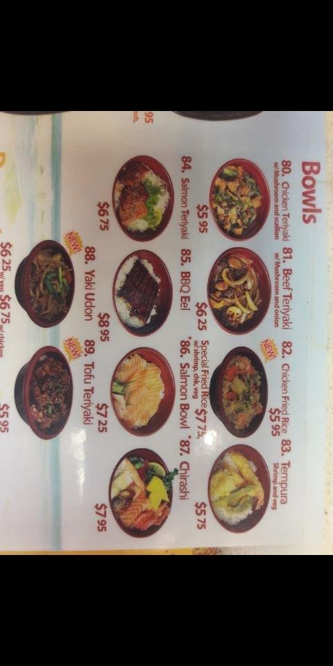 Menu at Iron Sushi restaurant, Hollywood