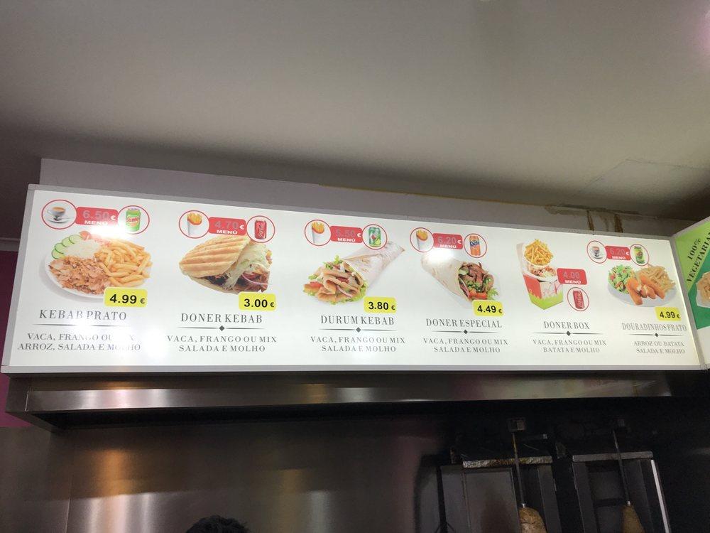 Menu at Kebabish restaurant, Sintra