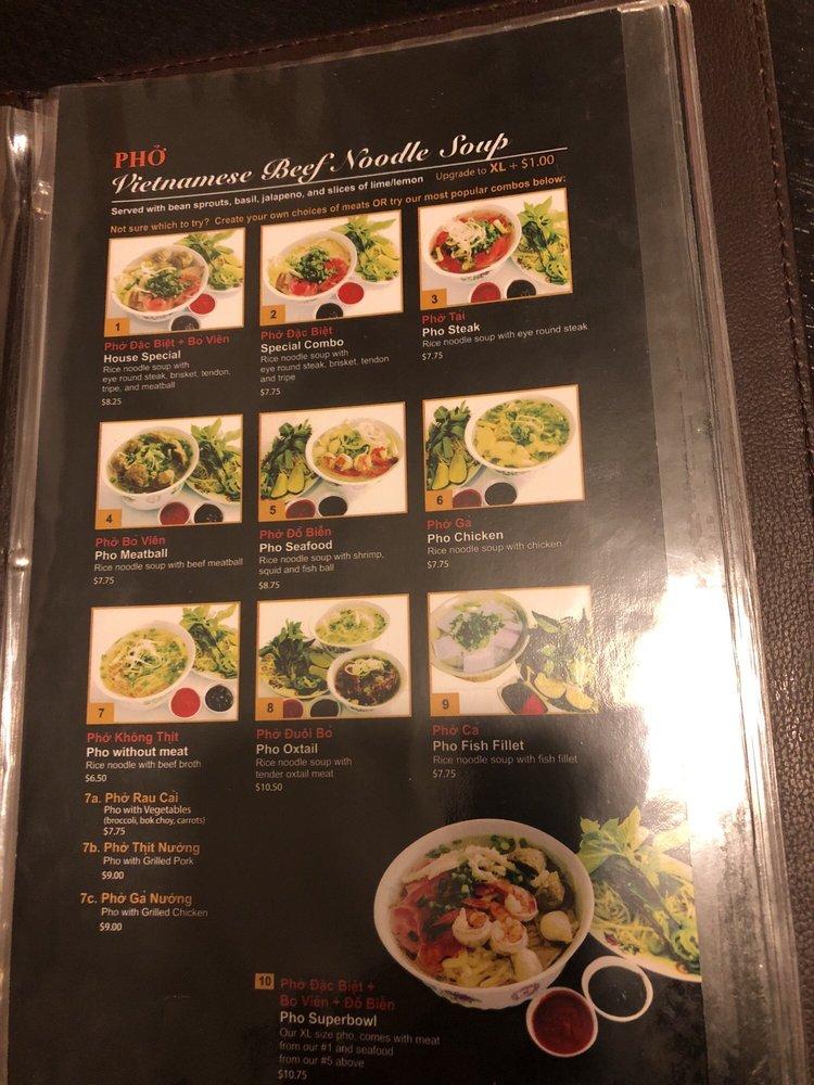 Menu at Simply Pho Noodle House restaurant, Orange