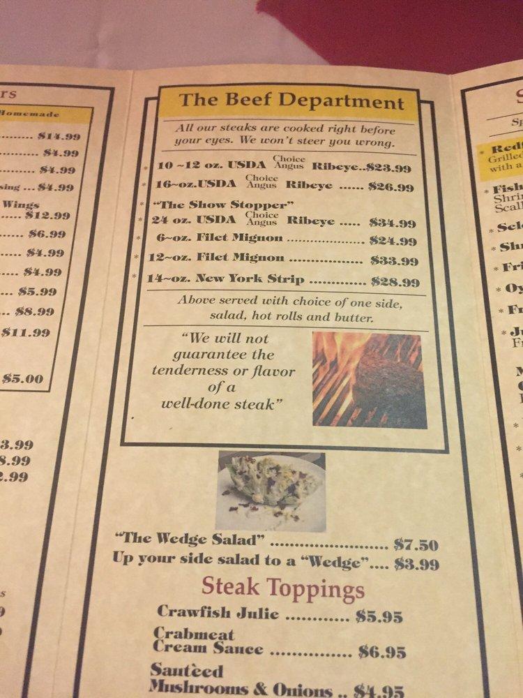 Menu at Beechwood Restaurant & Lounge, Vicksburg