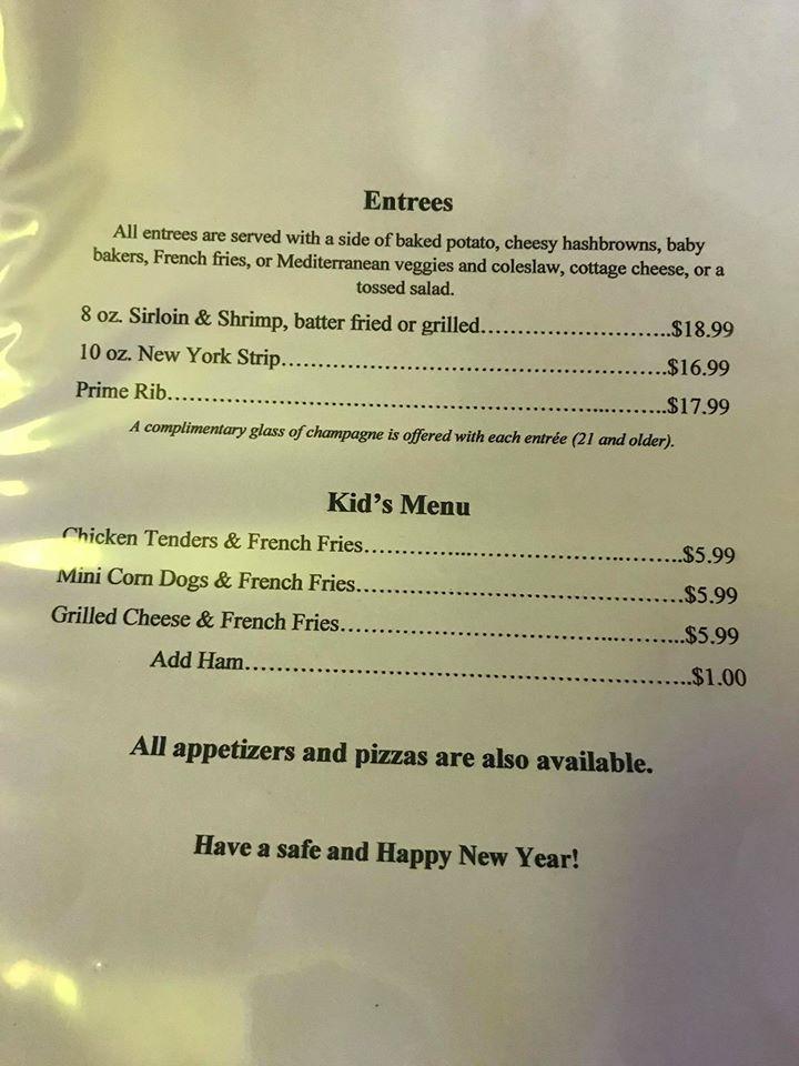 Menu at Gasser’s Bar & Grill, Viroqua