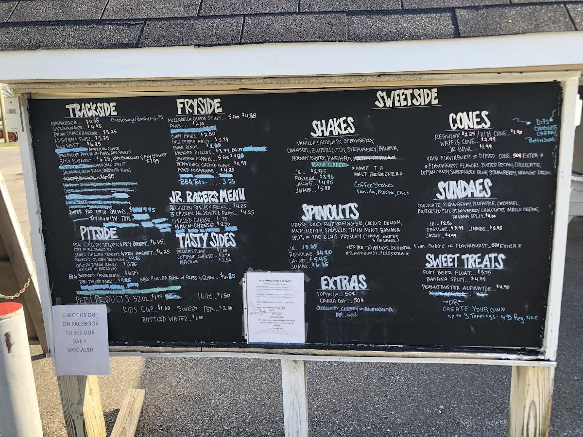 Menu at Trackside bar and grill, Paragon