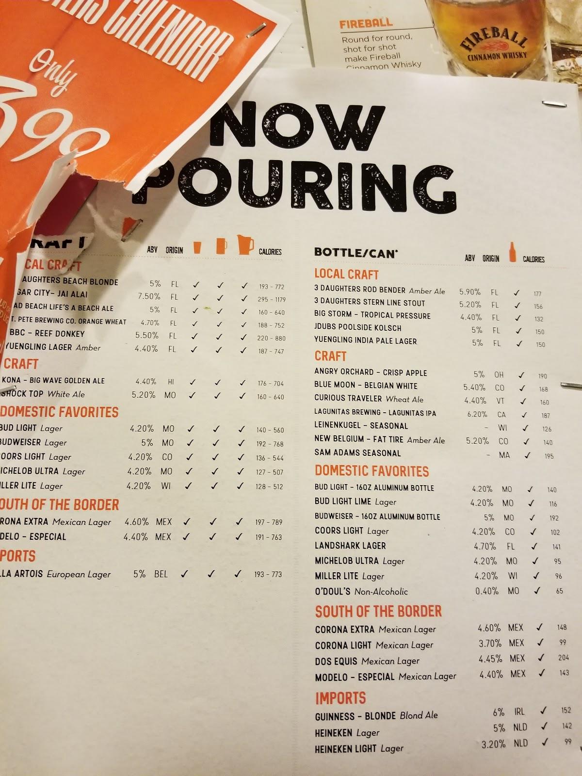 Menu at Hooters pub & bar, Madeira Beach, 192 Johns Pass