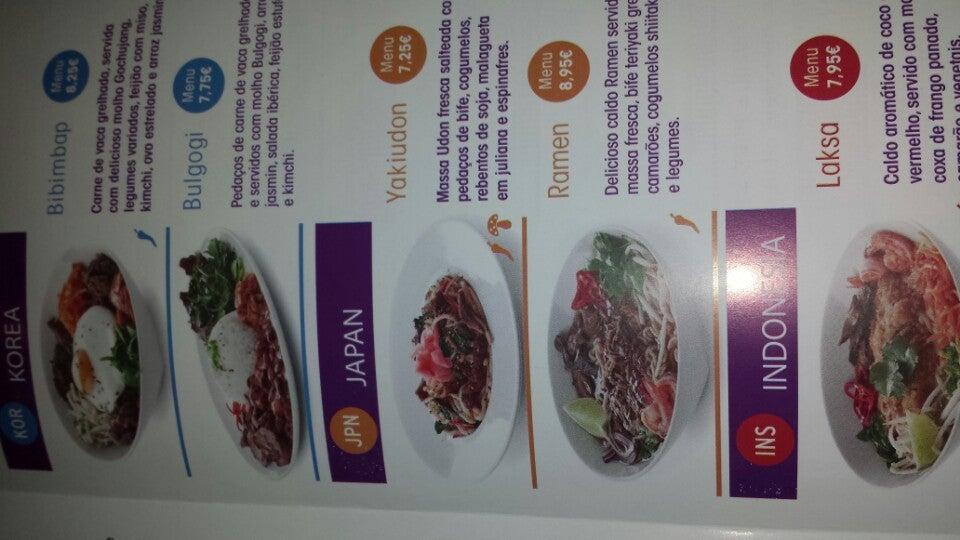Menu at Ori Asian Food Colombo restaurant, Lisbon, Colombo Shopping Centre